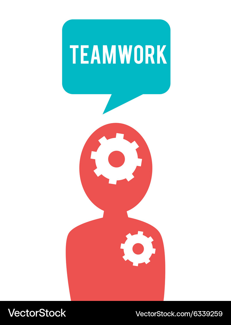 Teamwork support and leadership Royalty Free Vector Image