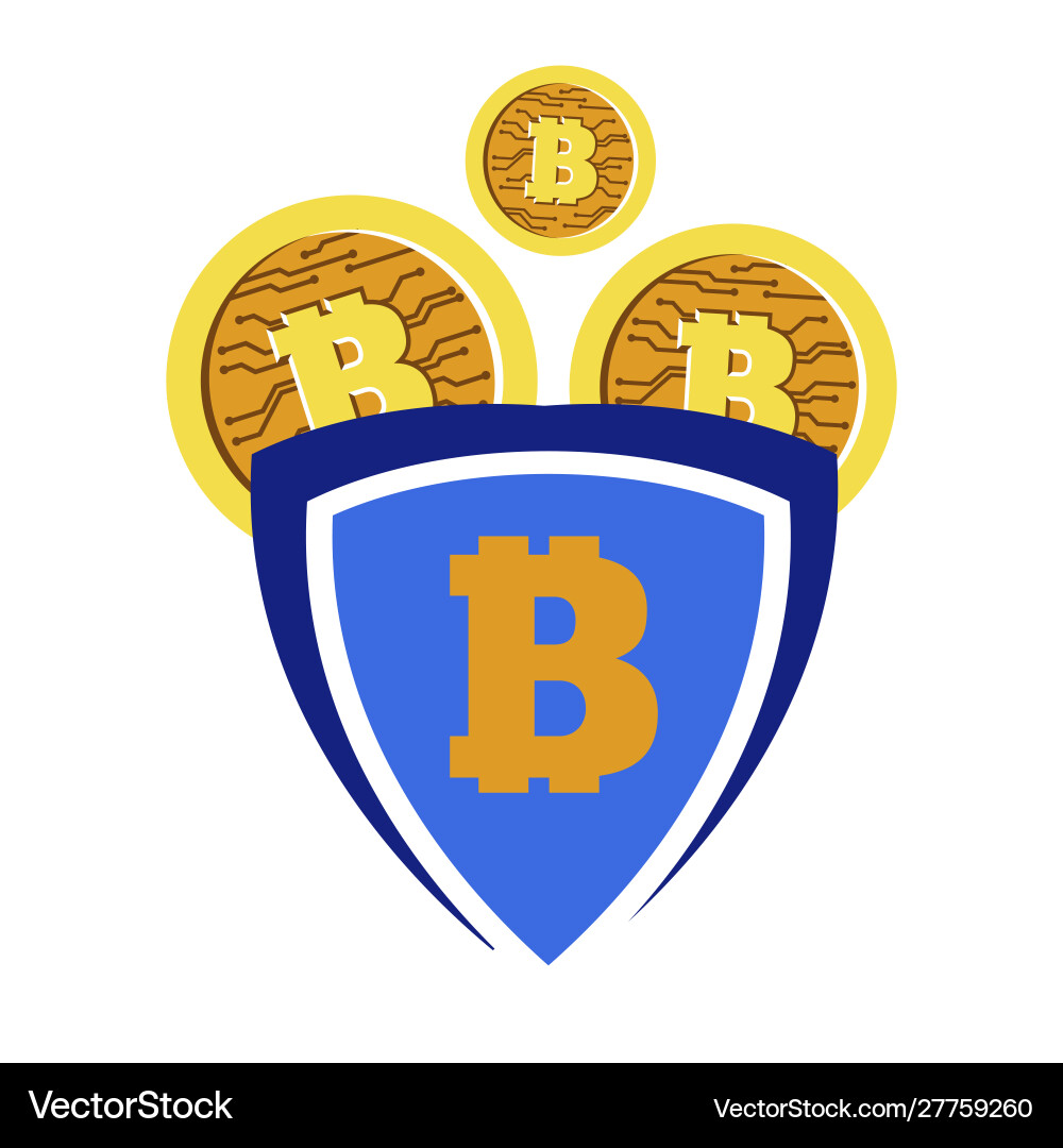 Bitcoin or gold coins with bit symbol Royalty Free Vector