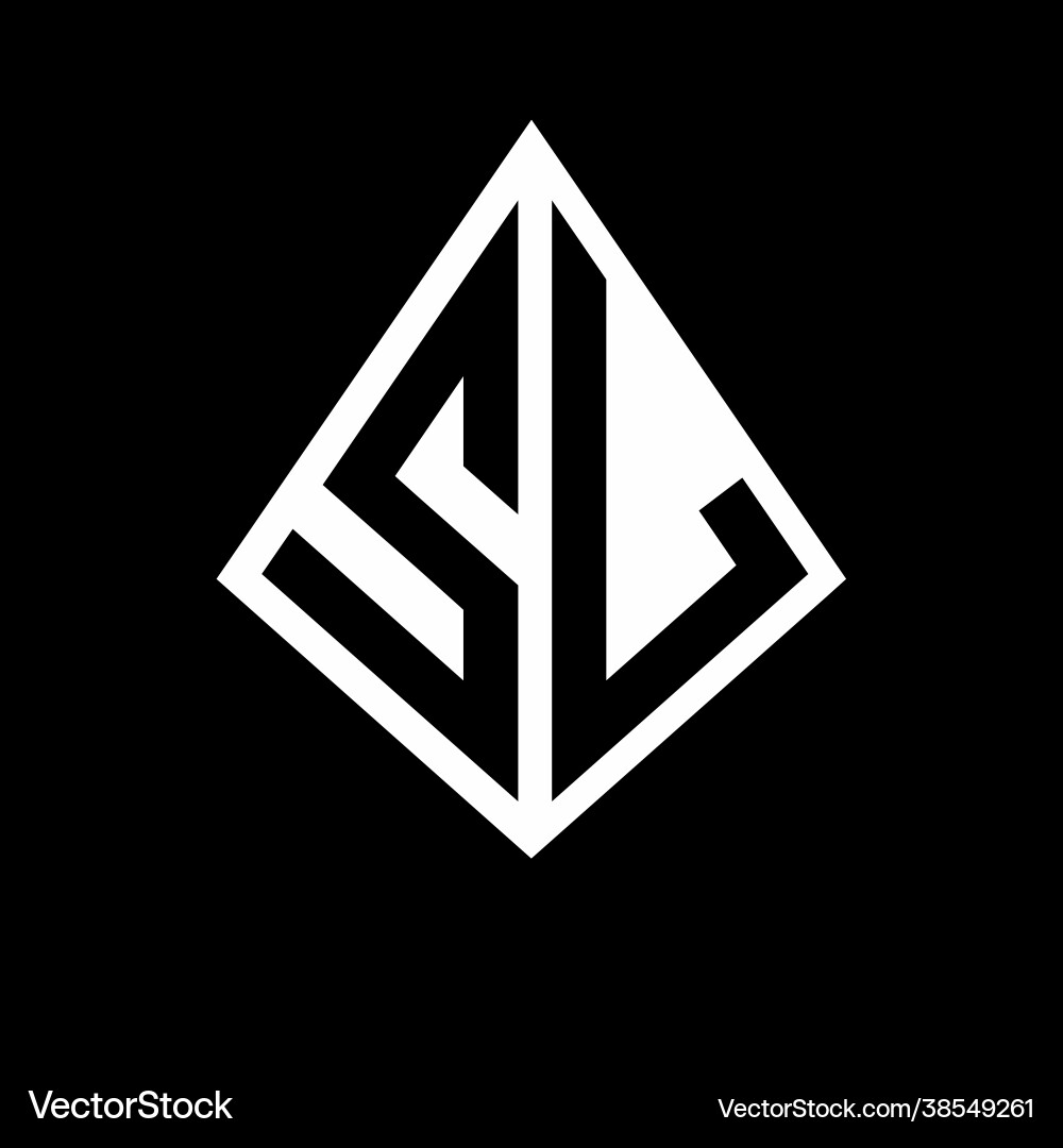 Sl logo letters monogram with prisma shape design Vector Image