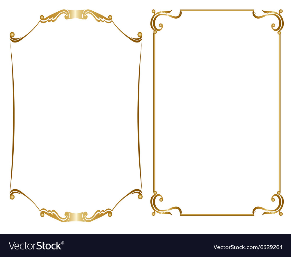 Two gold frame Royalty Free Vector Image - VectorStock
