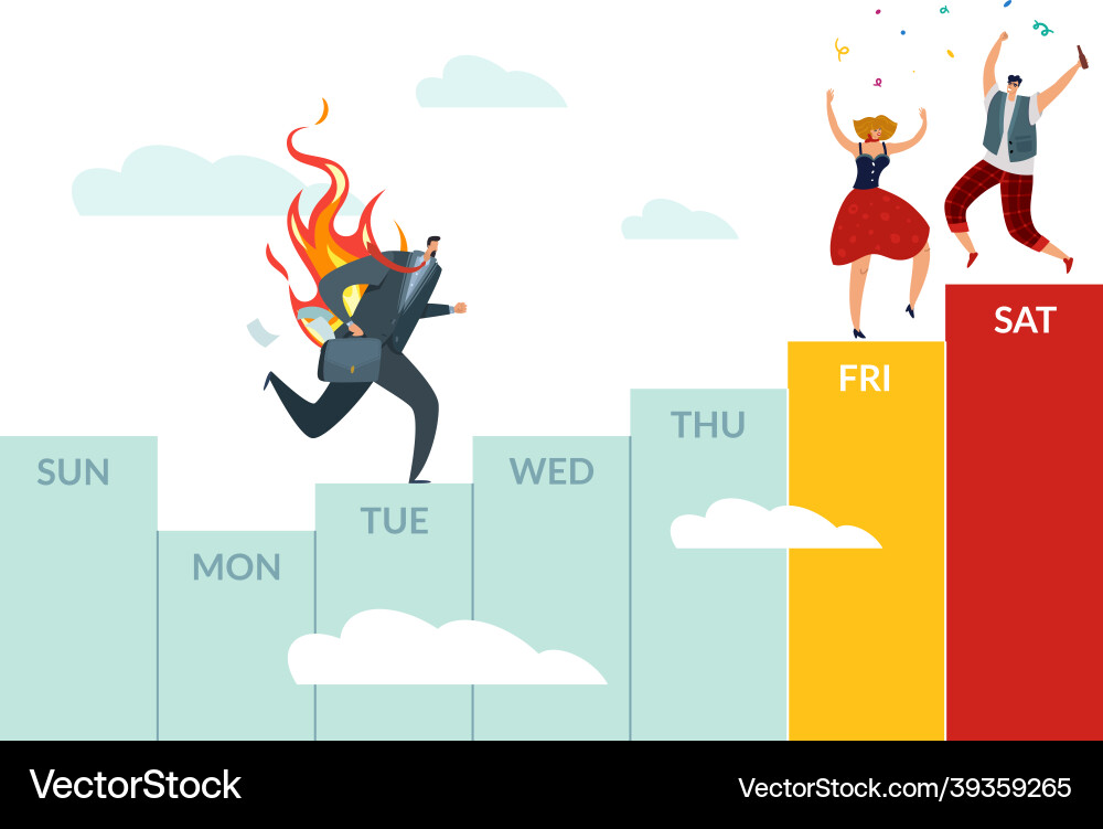 Working week and weekend plans calendar weekly Vector Image