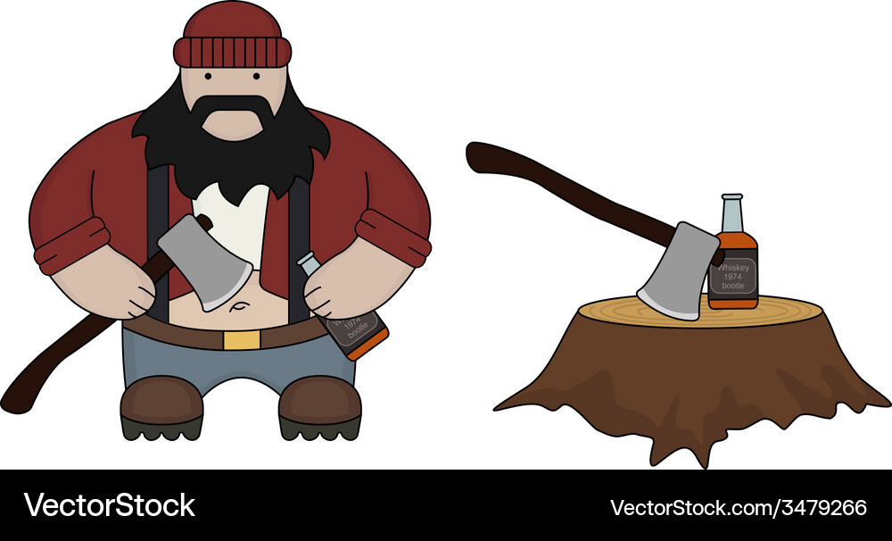 Fat lumberjack Royalty Free Vector Image - VectorStock