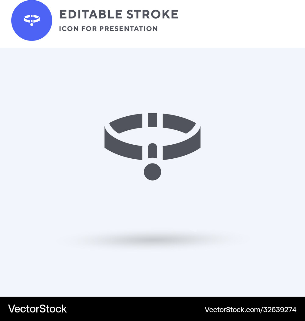 Pet collar icon filled flat sign solid Royalty Free Vector