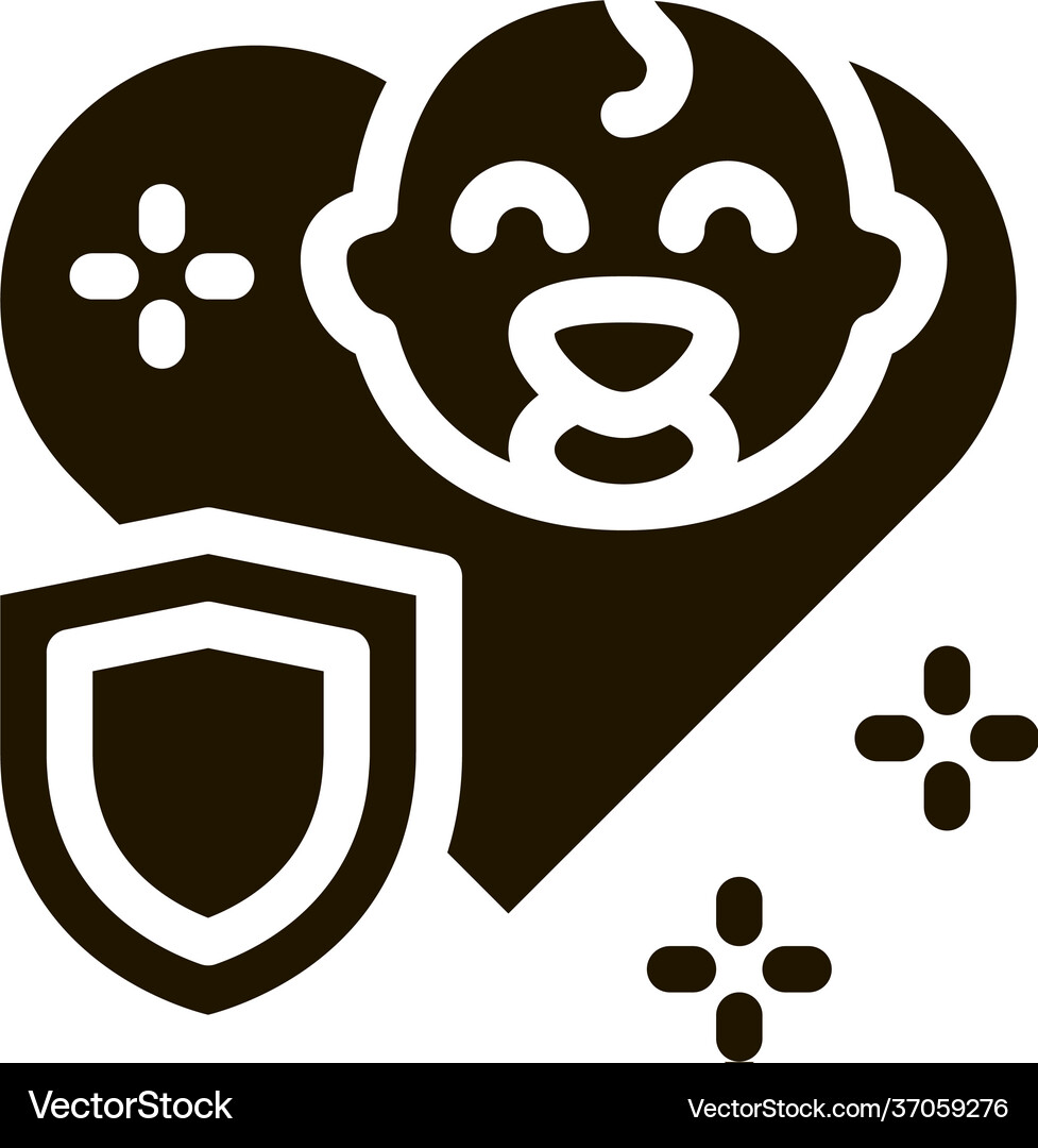Baby immunity protection icon glyph Royalty Free Vector