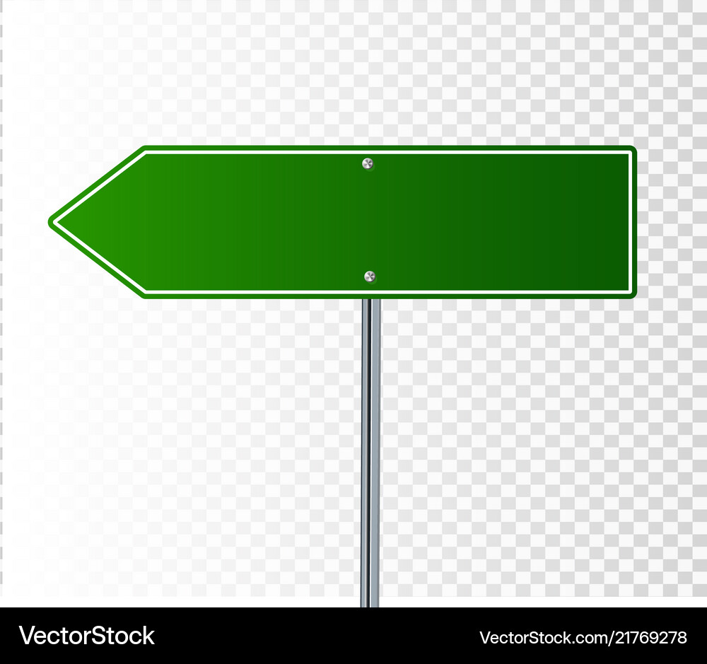 Blank green road sign Royalty Free Vector Image