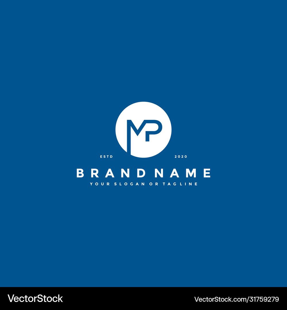 Letter mp logo design Royalty Free Vector Image