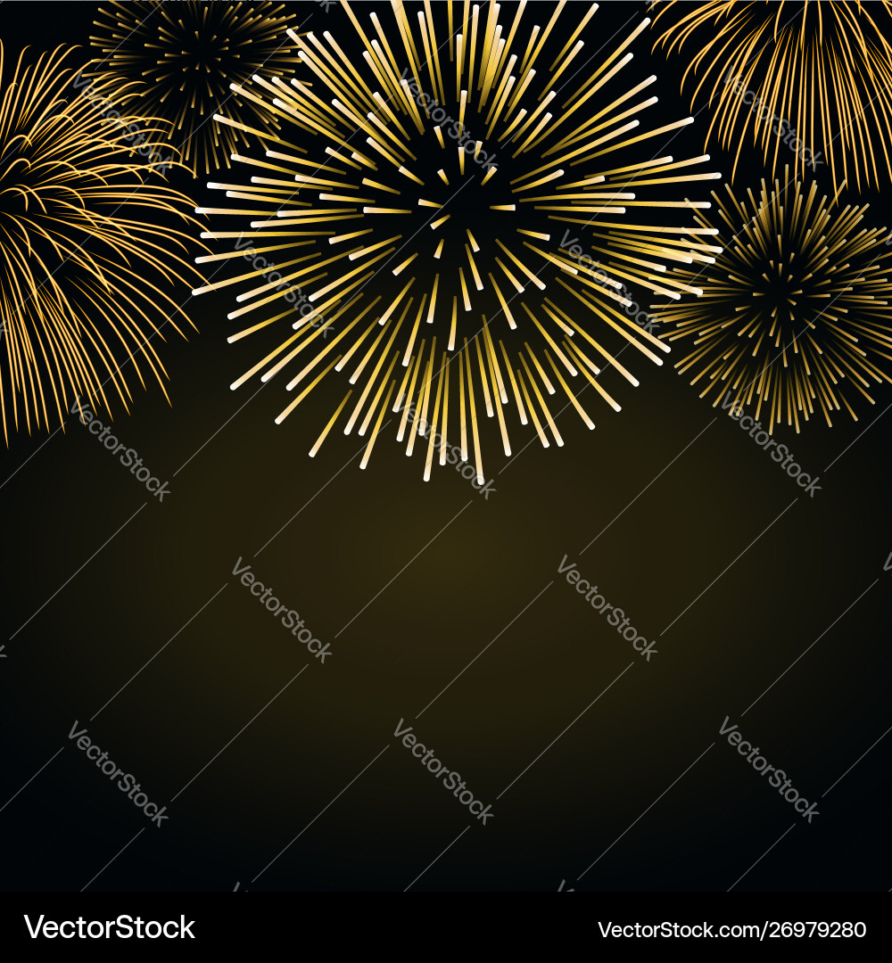 Firework gold sparkle background card beautiful Vector Image