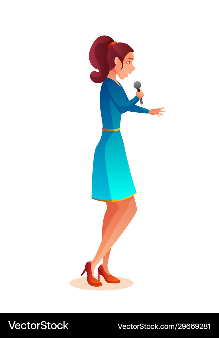 Female singer flat Royalty Free Vector Image - VectorStock