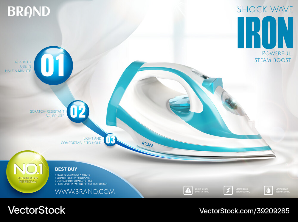 Ironing advertisement design Royalty Free Vector Image