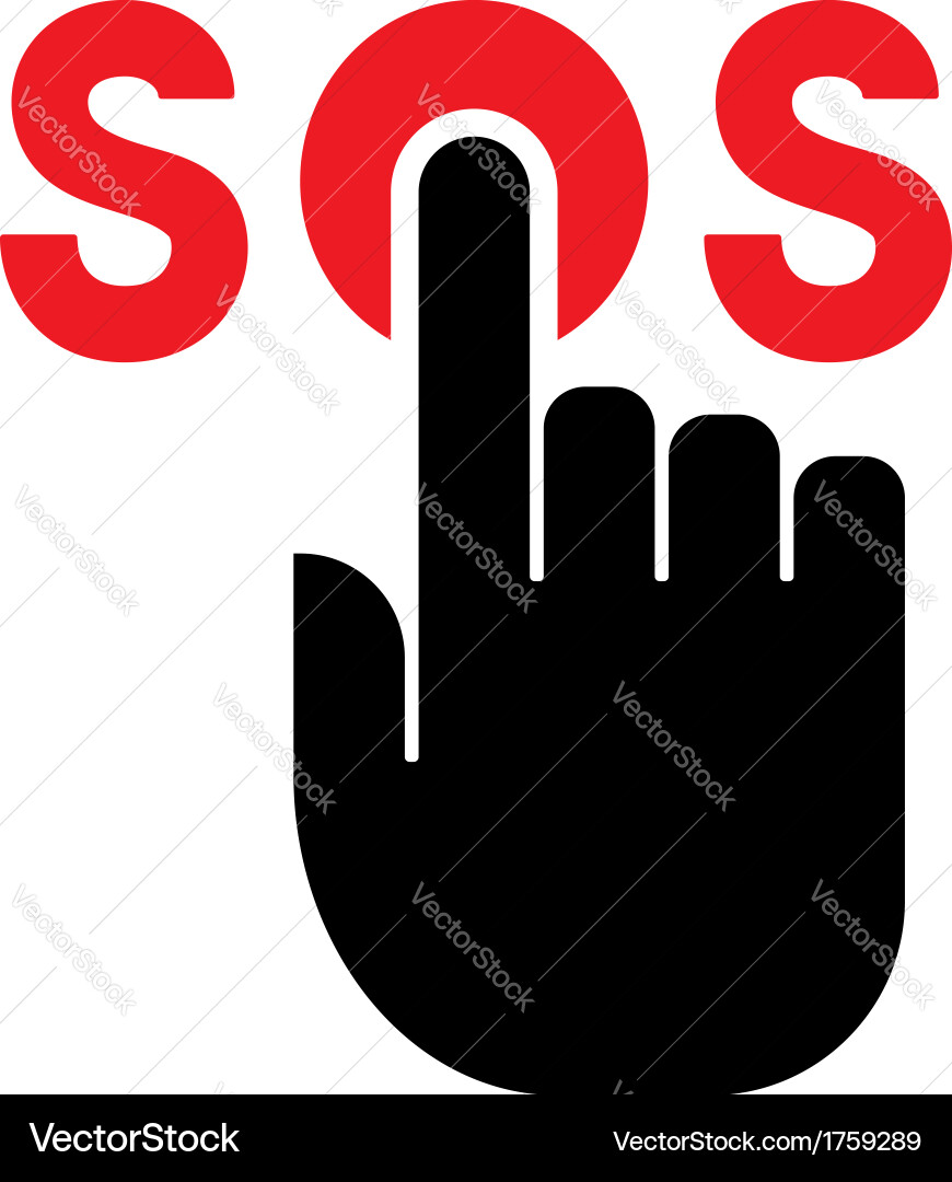Press sos button icon Royalty Free Vector Image