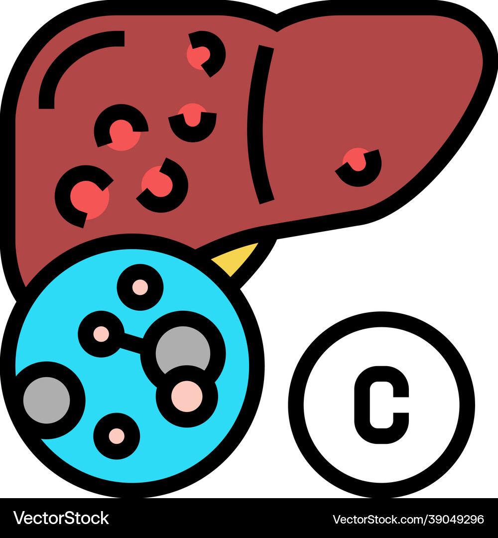 Type c hepatitis color icon Royalty Free Vector Image