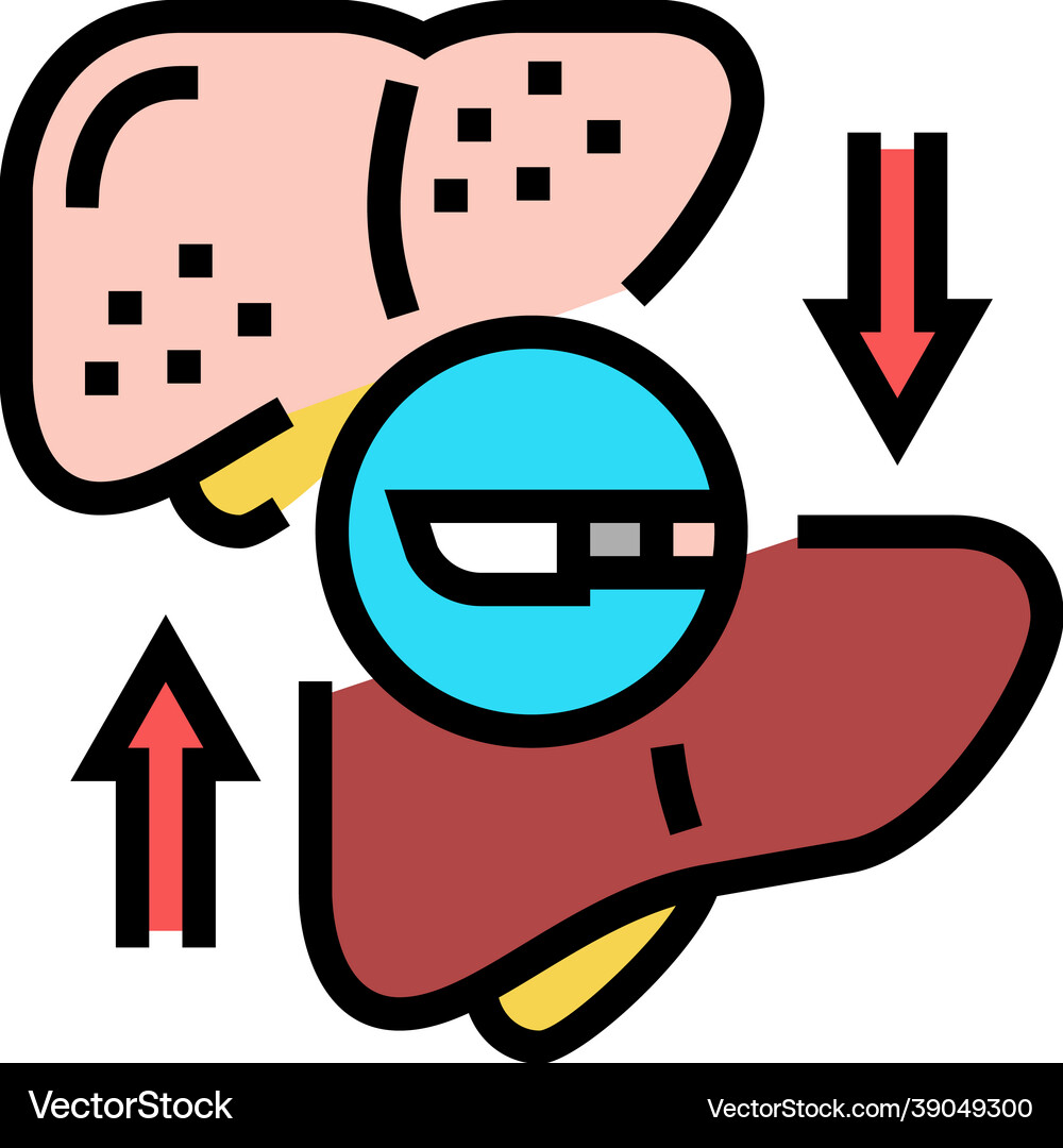 Liver Transplant Color Icon Royalty Free Vector Image