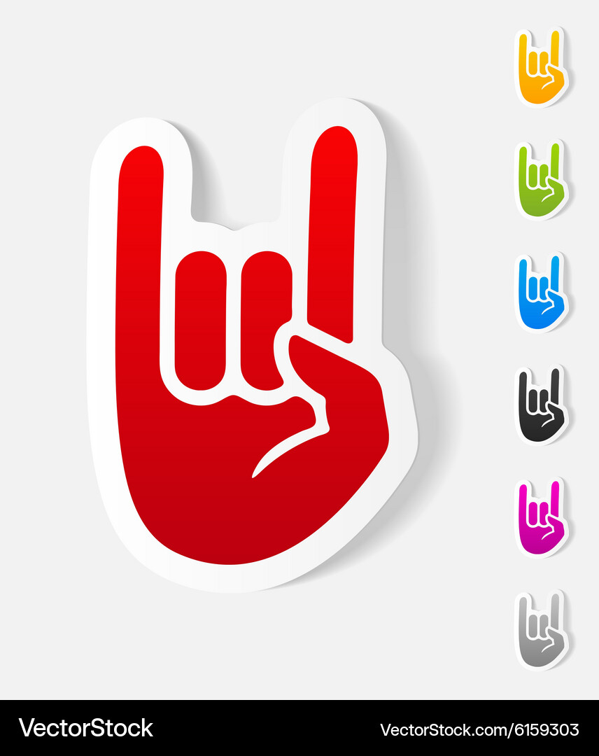 Realistic design element rock hand gesture Vector Image