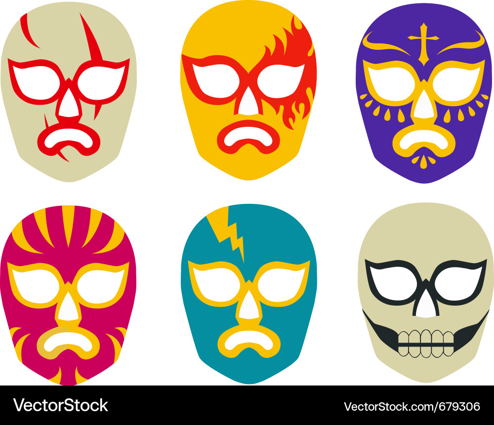 Lucha libre mexican wrestling masks Royalty Free Vector Image - VectorStock