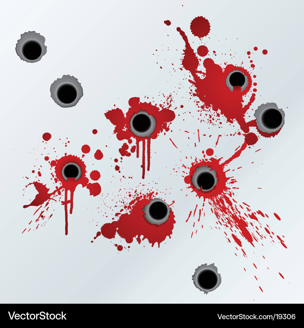 Gunshot blood background Royalty Free Vector Image