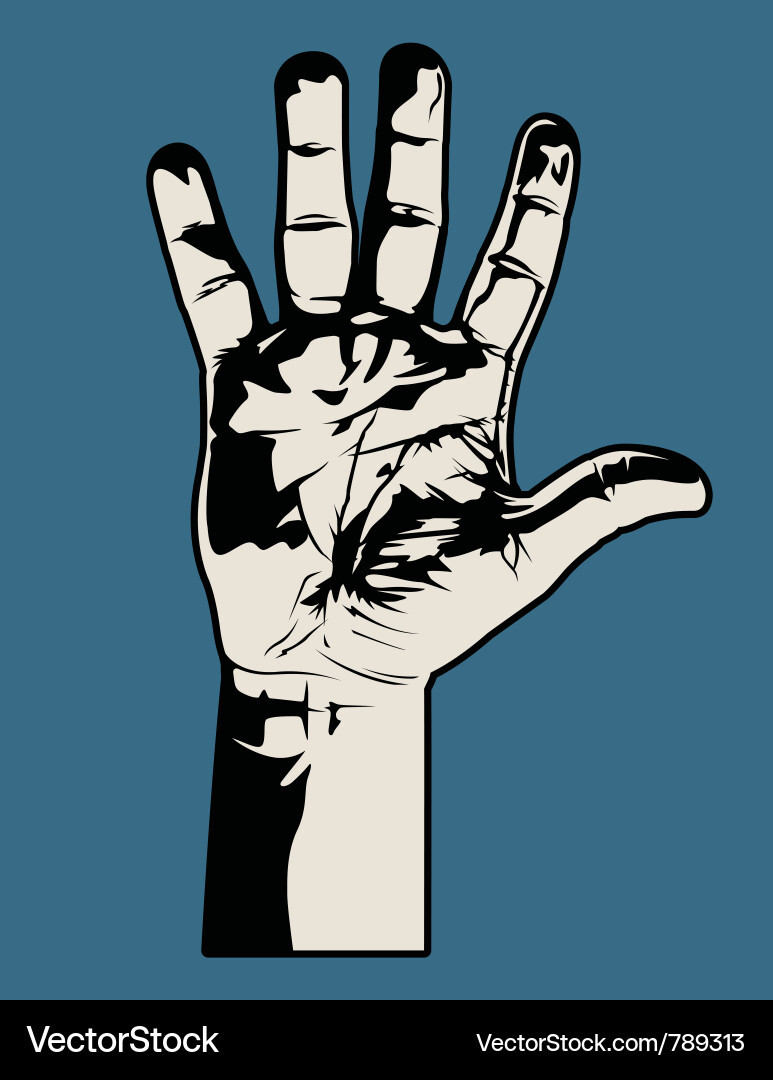 Open hand graphic Royalty Free Vector Image - VectorStock