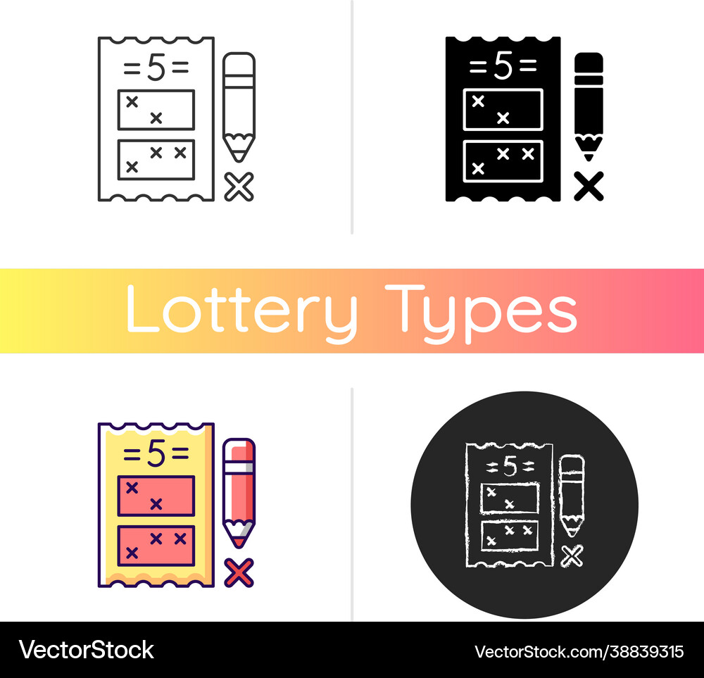 Five digit lottery game icon Royalty Free Vector Image