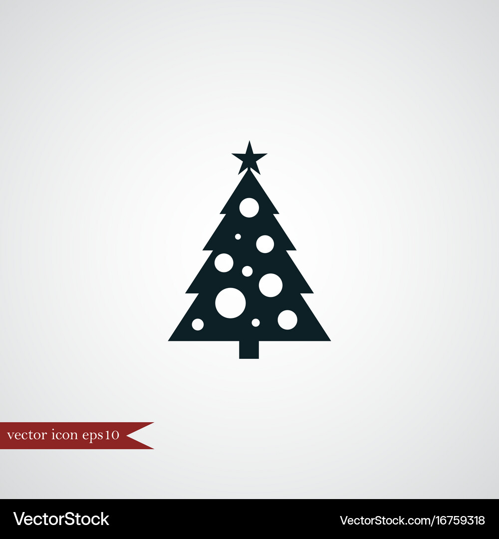 Christmas tree icon simple Royalty Free Vector Image