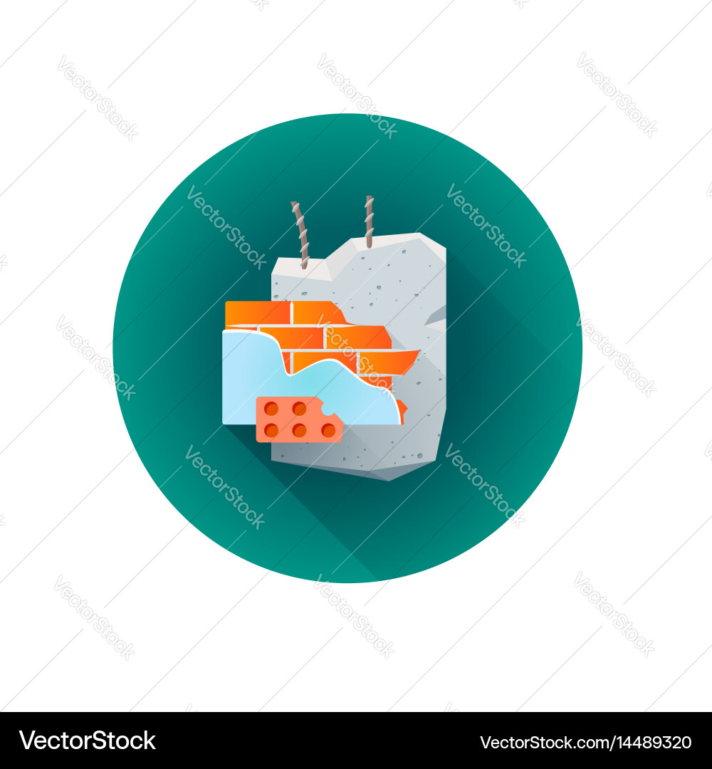 Building rubble waste icon Royalty Free Vector Image