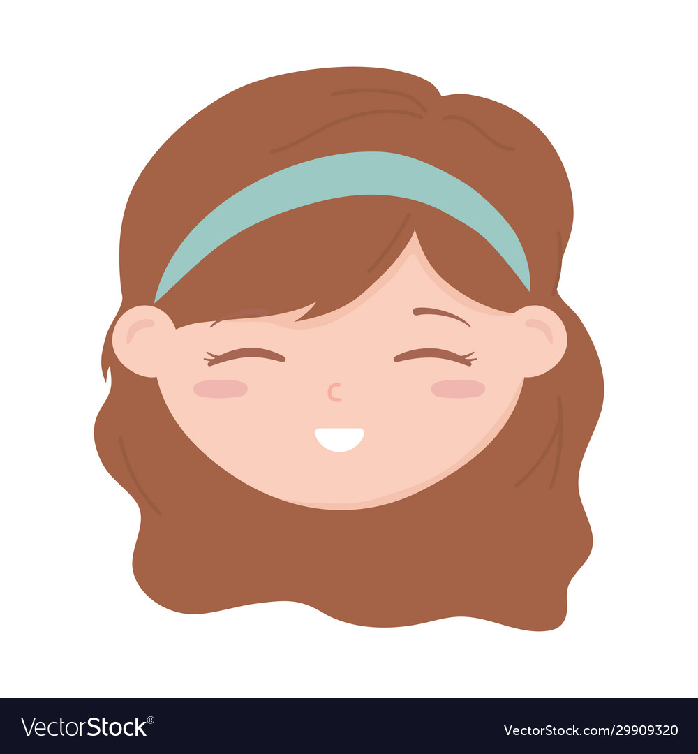 Smiling little girl face cartoon character icon Vector Image