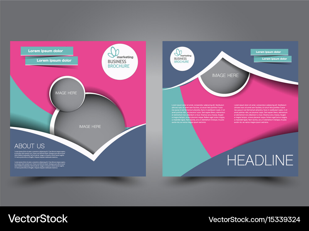 Square flyer template brochure design Royalty Free Vector