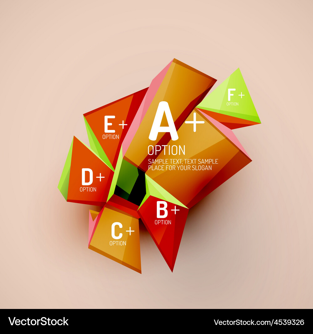 Geometric shapes with sample text abstract Vector Image
