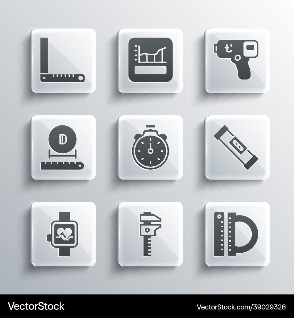 Set calliper or caliper and scale protractor Vector Image