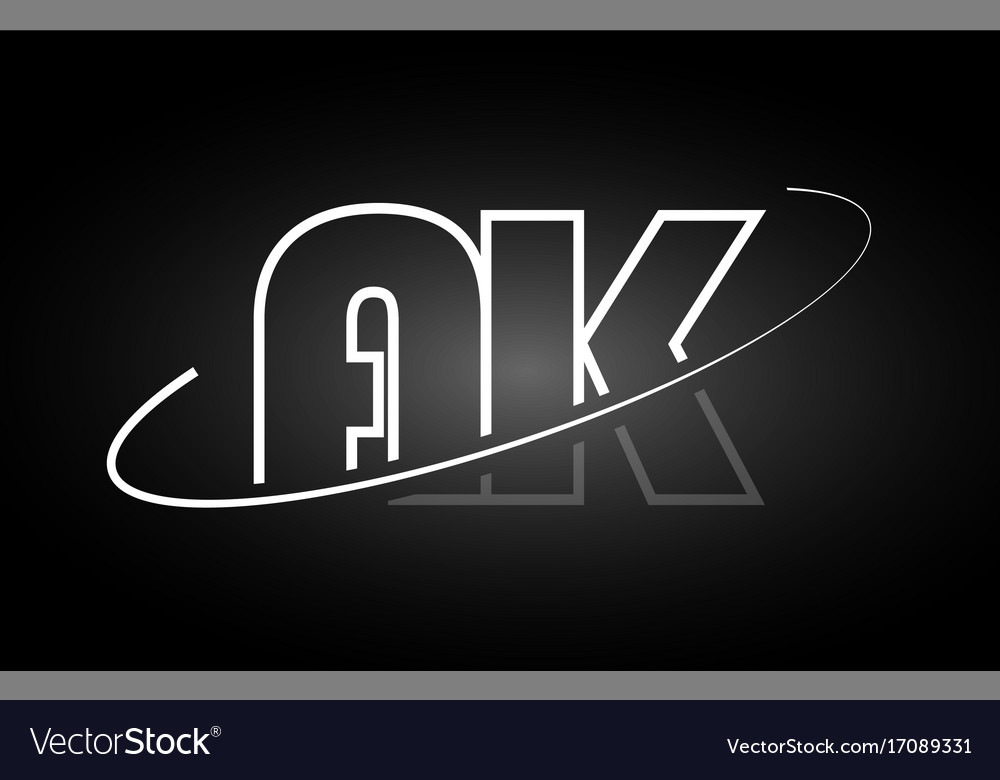 Ak a k letter alphabet logo black white icon Vector Image