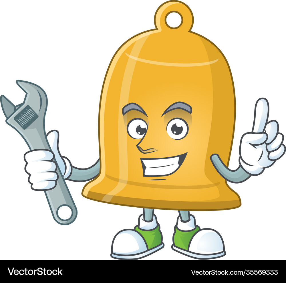 A smart mechanic bell cartoon fix broken machine Vector Image