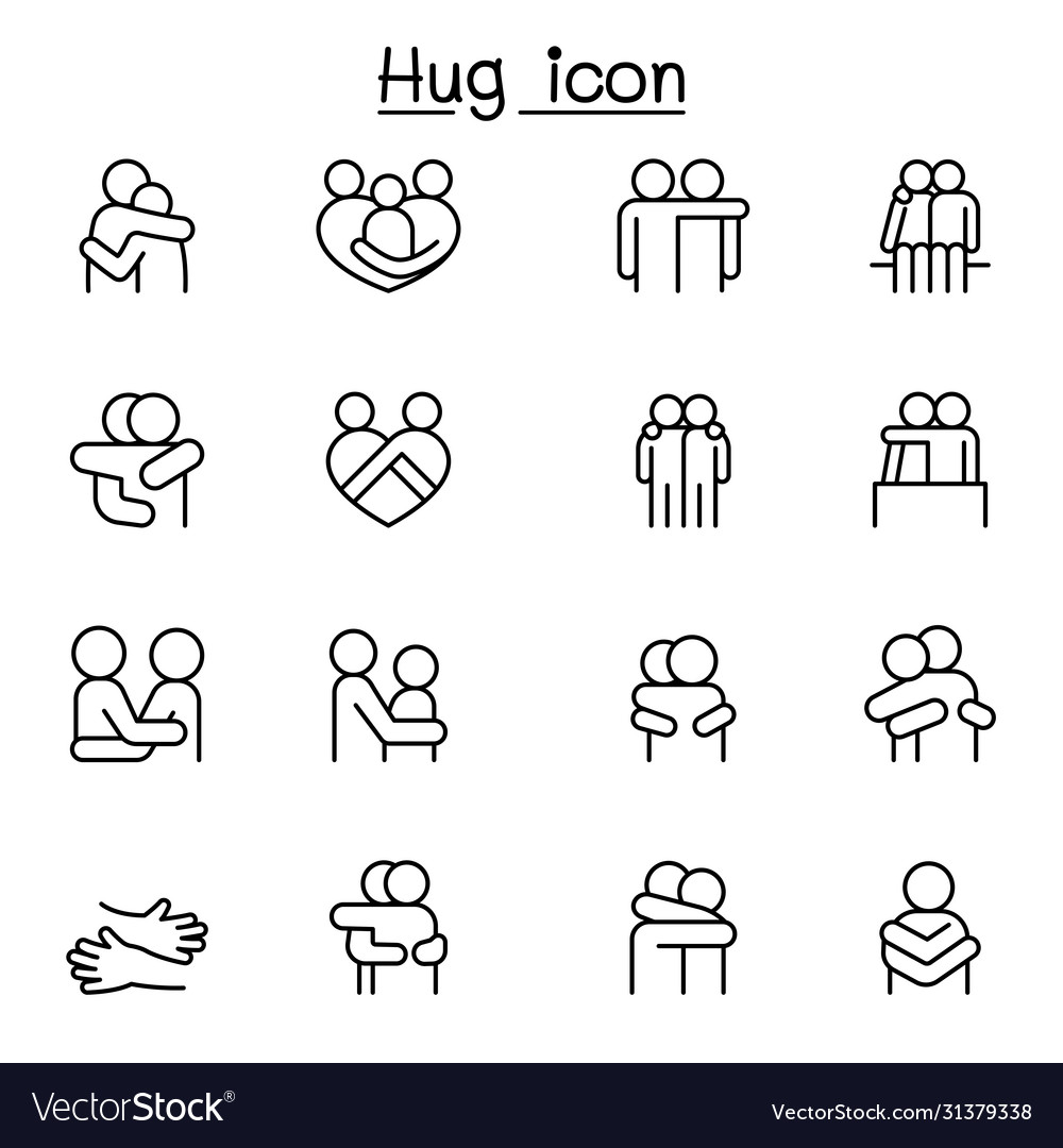 Lover hug friendship relationship icon set Vector Image Lover hug friendship relationship icon set Vector Image