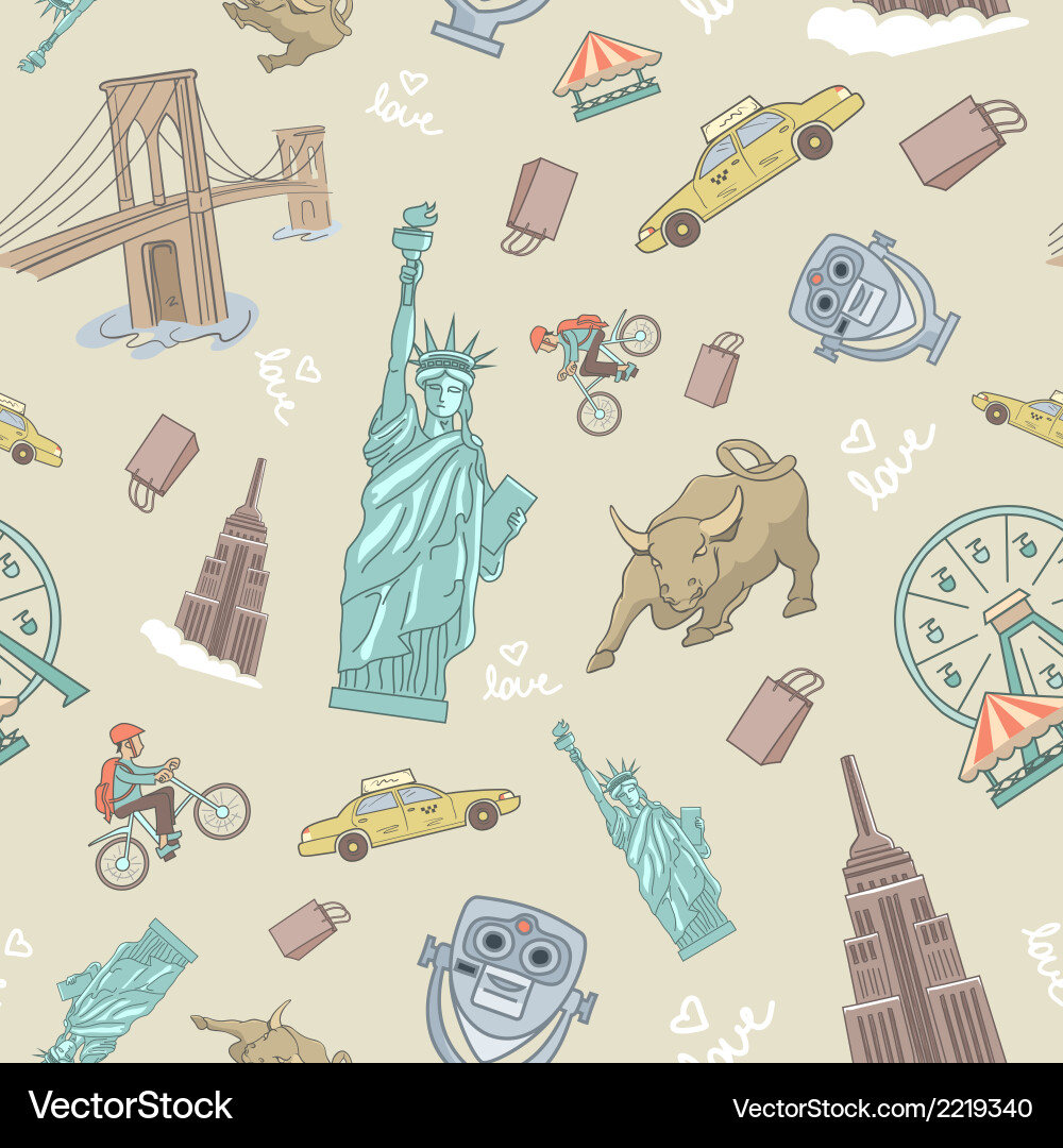 New York seamless pattern Royalty Free Vector Image