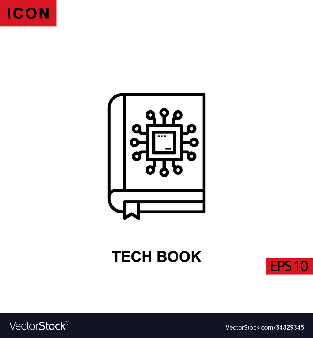 Icon tech book with circuit board processor Vector Image