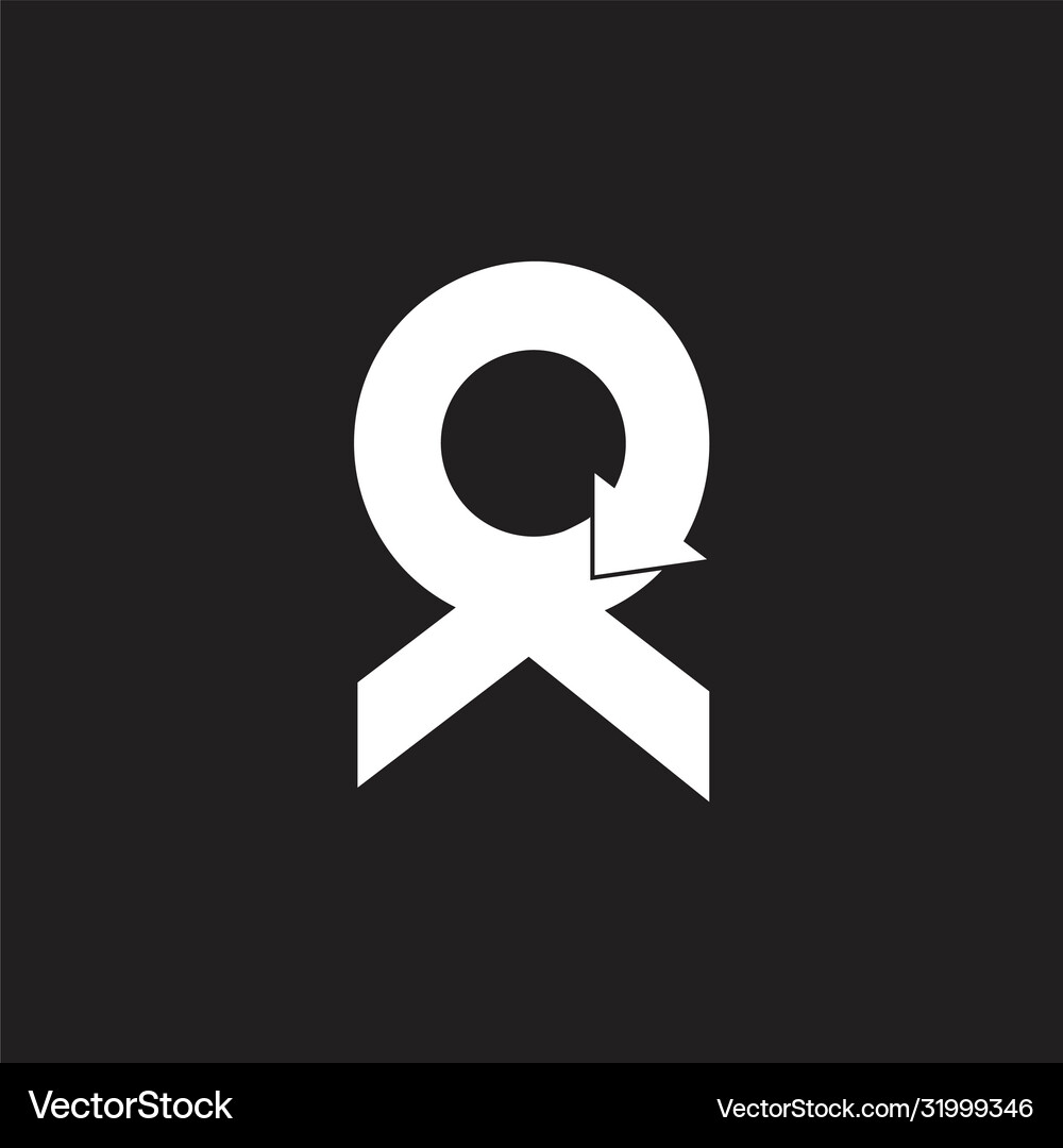 Letter o circle arrow ribbon shape logo Royalty Free Vector