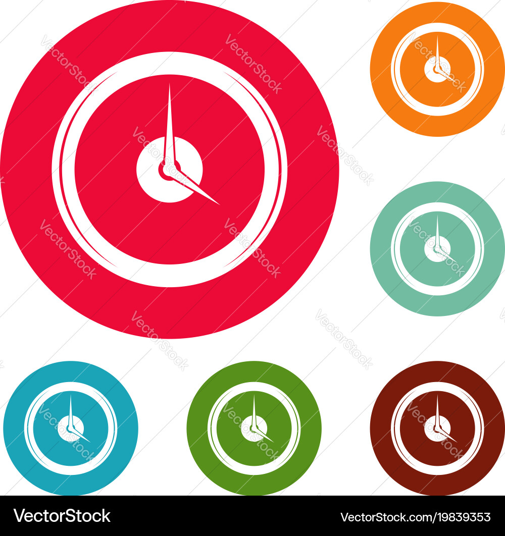 Clock deadline icons circle set Royalty Free Vector Image