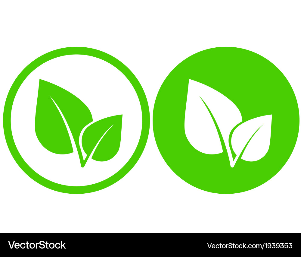 Green leaf icons Royalty Free Vector Image - VectorStock