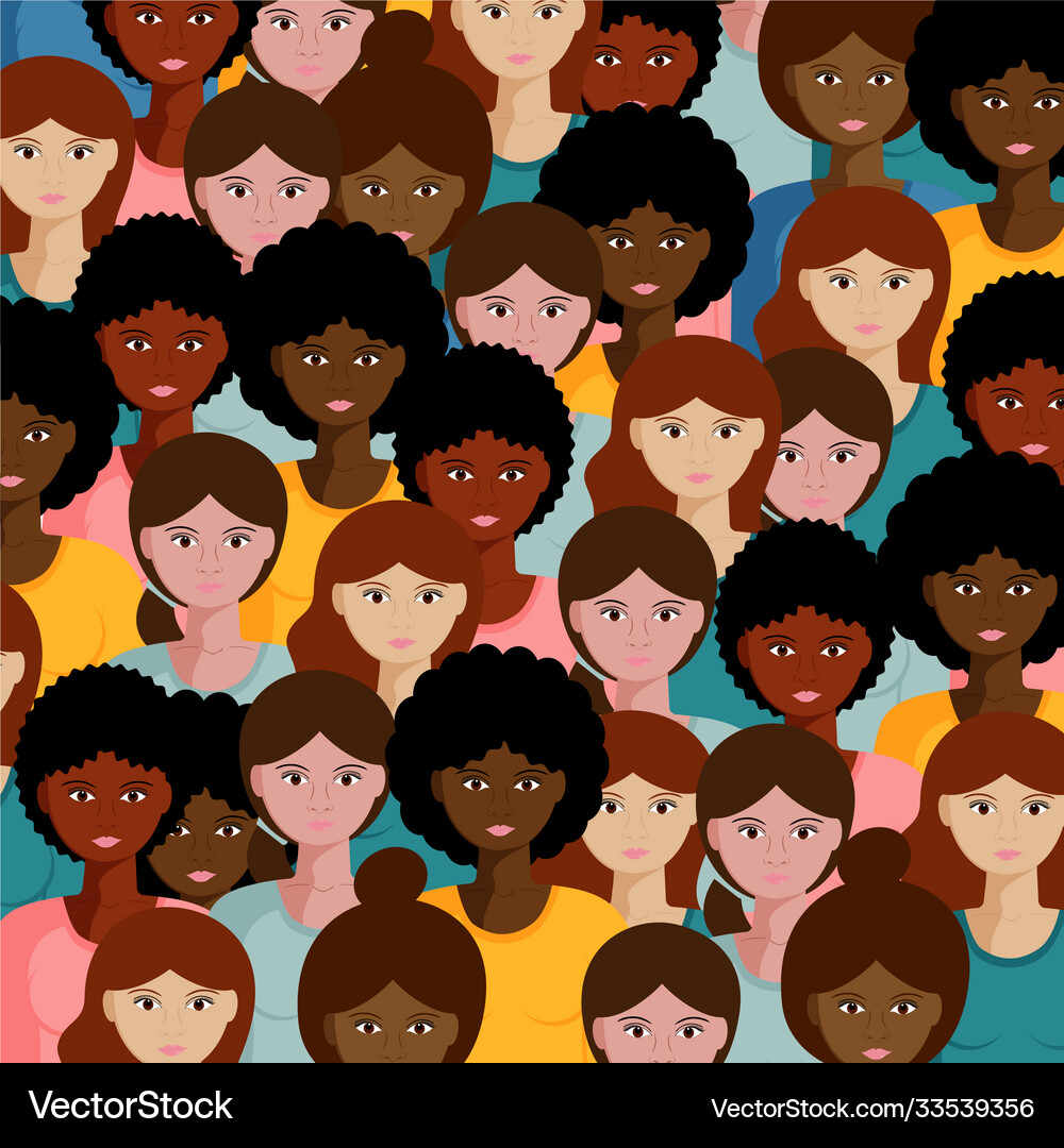 With a large group girls Royalty Free Vector Image