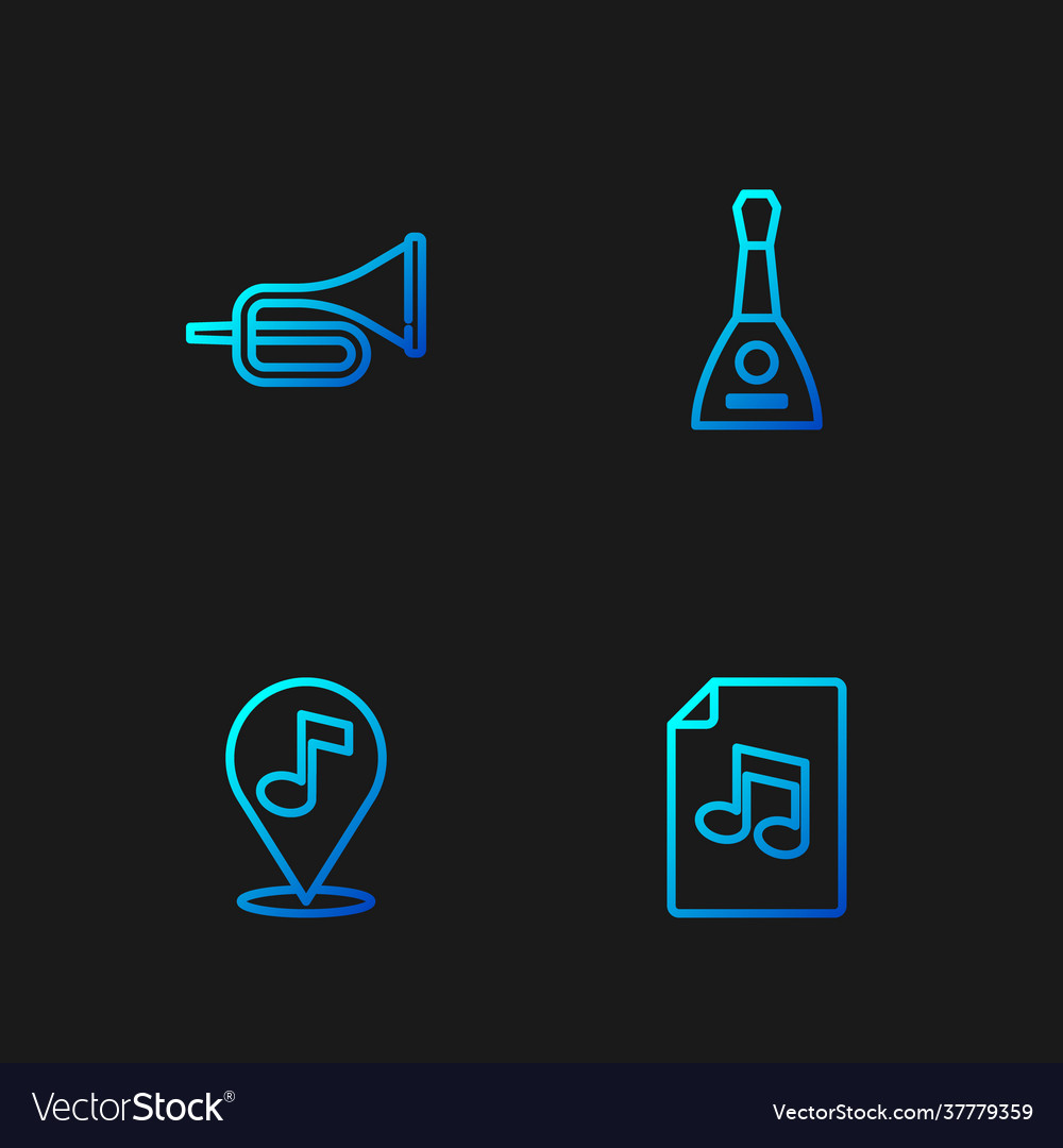 Set line music book with note location musical Vector Image Set line music book with note location musical Vector Image