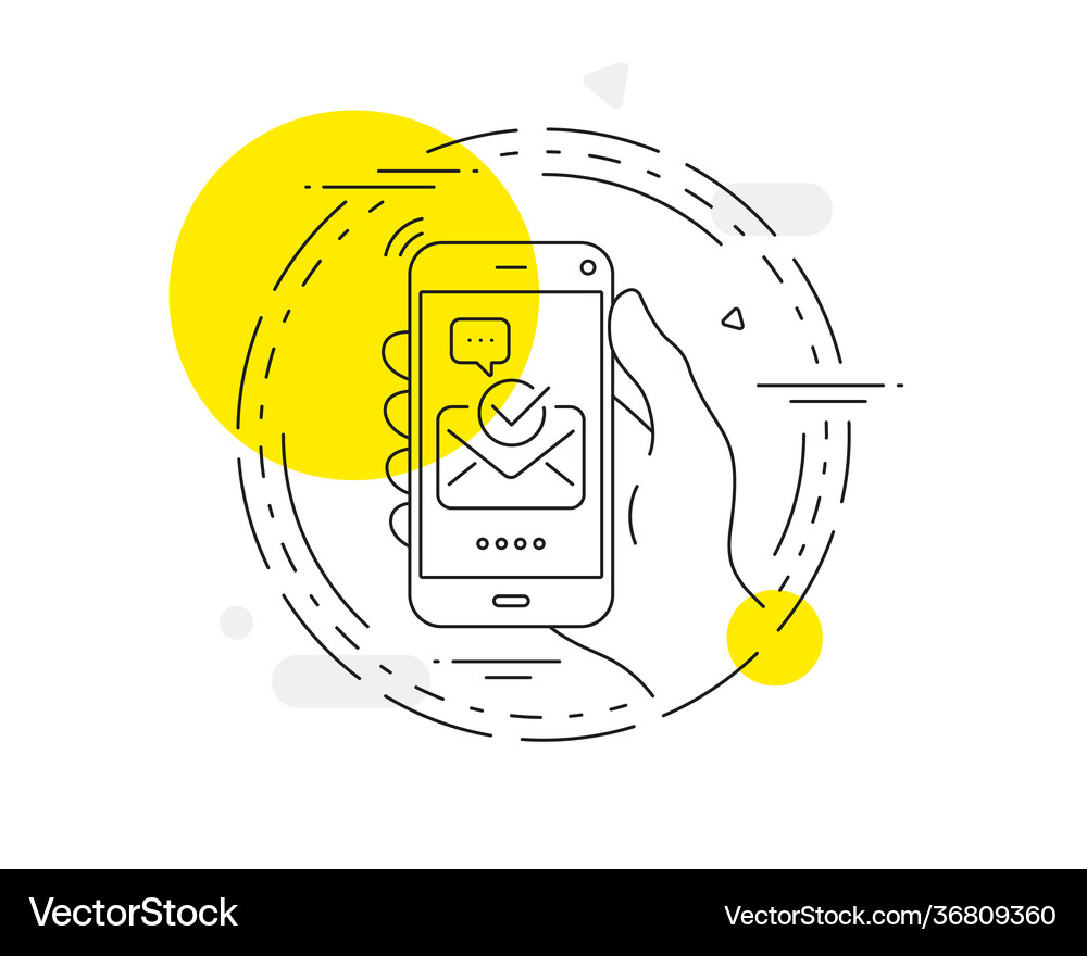 Approved mail line icon accepted or confirmed Vector Image