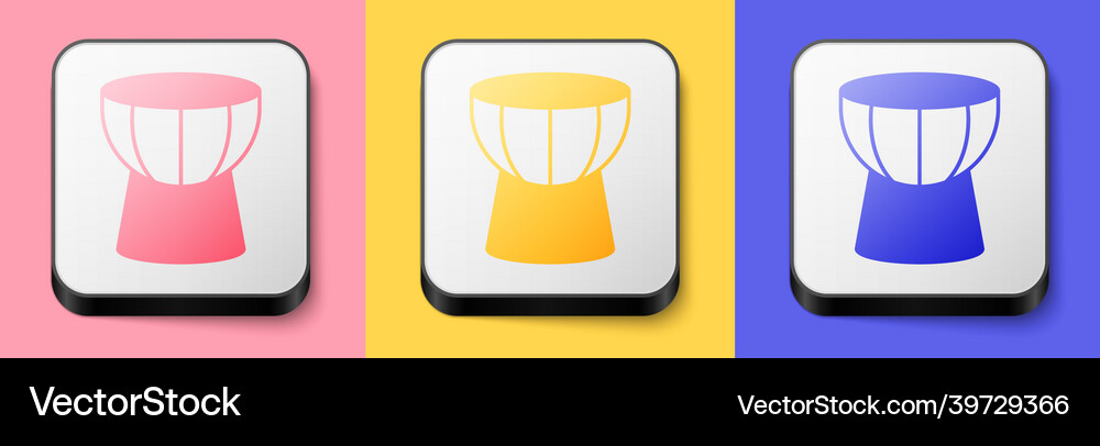 Isometric african darbuka drum icon isolated Vector Image