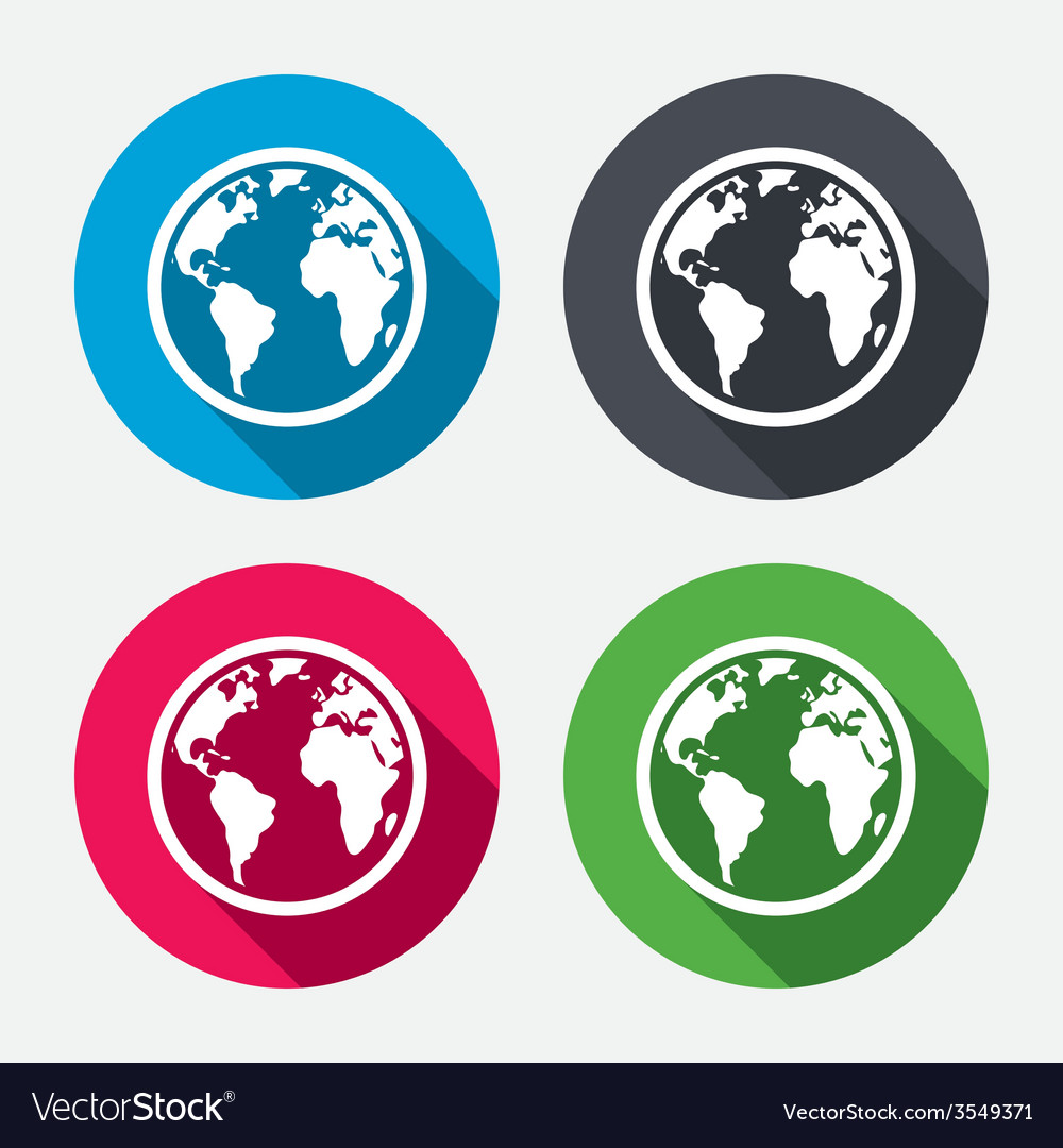 Globe sign icon World map geography symbol Royalty Free Vector Image ...