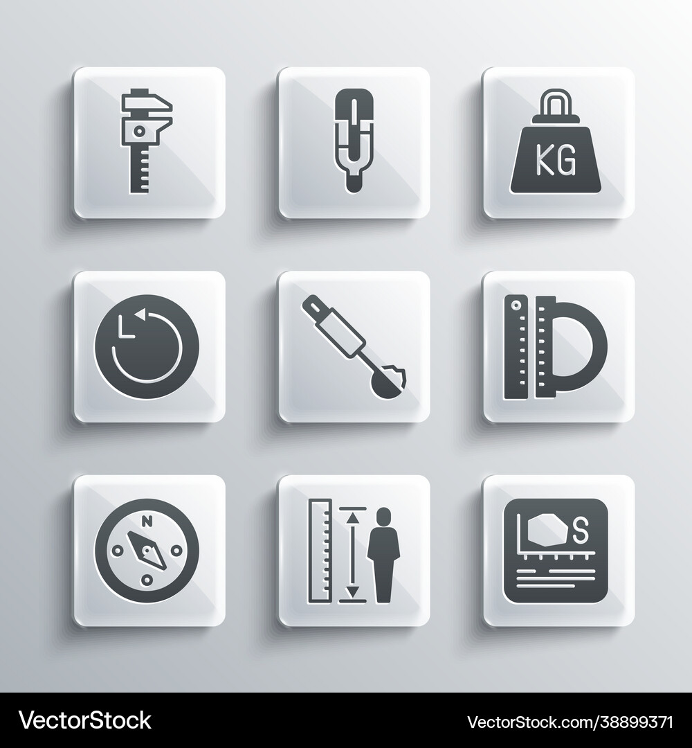 Set measuring height body area measurement Vector Image