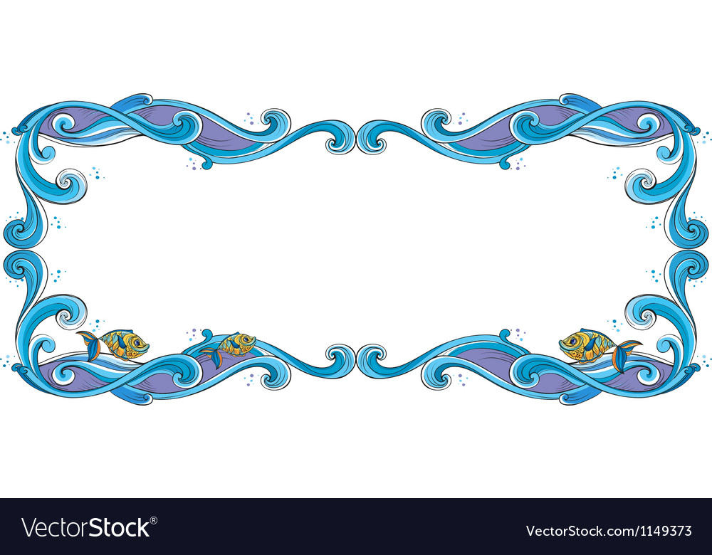 Fish Border Frame Royalty Free Vector Image - VectorStock