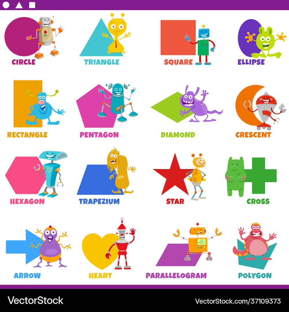 Basic geometric shapes with comic fantasy Vector Image