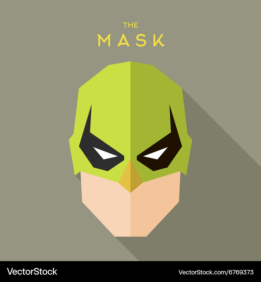 Hero Mask superhero head face flat style graphics Vector Image