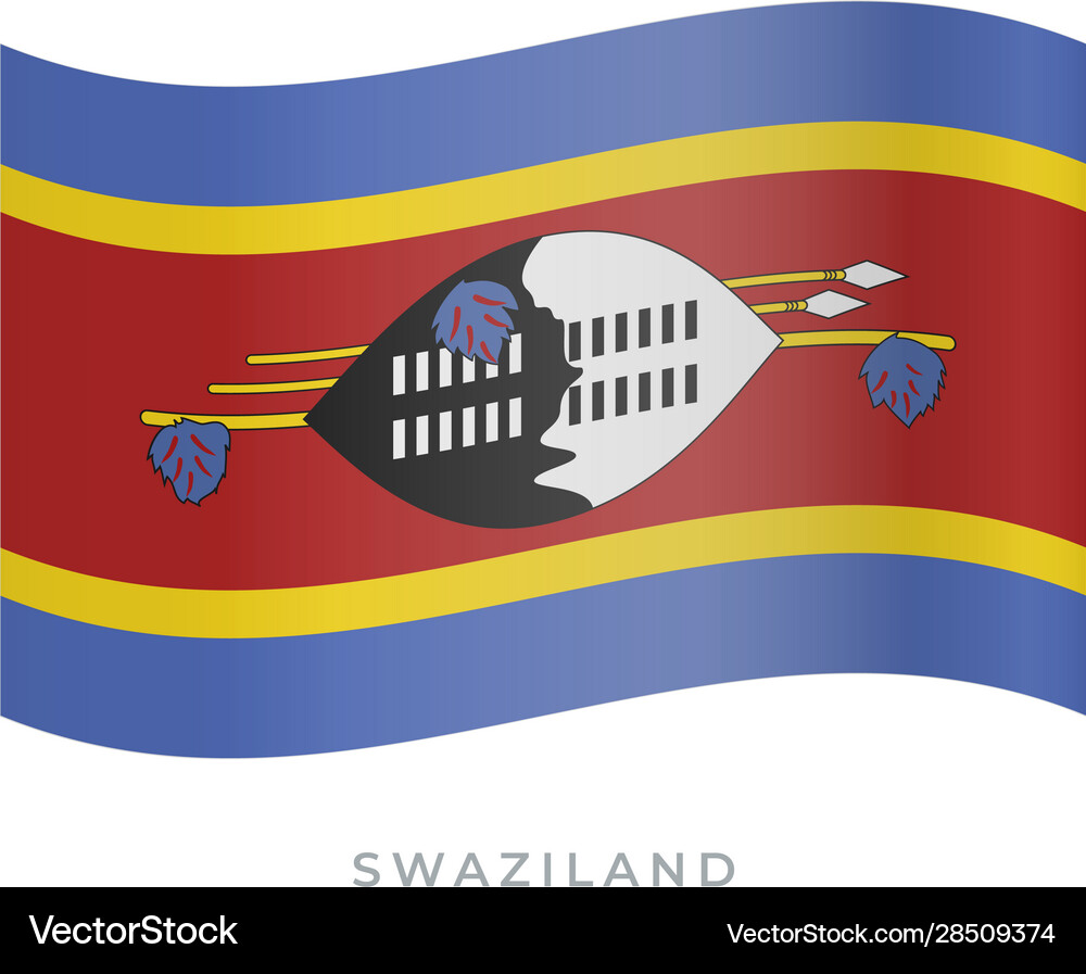 Swaziland waving flag icon Royalty Free Vector Image