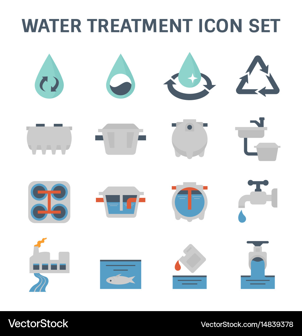 Water treatment icon Royalty Free Vector Image - VectorStock