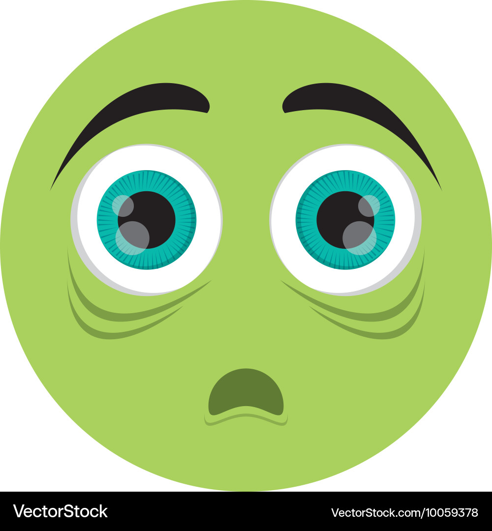 Scared face emoticon icon Royalty Free Vector Image