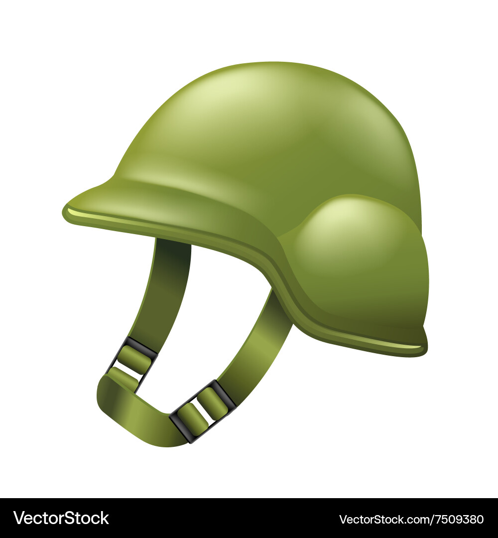 Army helmet isolated on white Royalty Free Vector Image