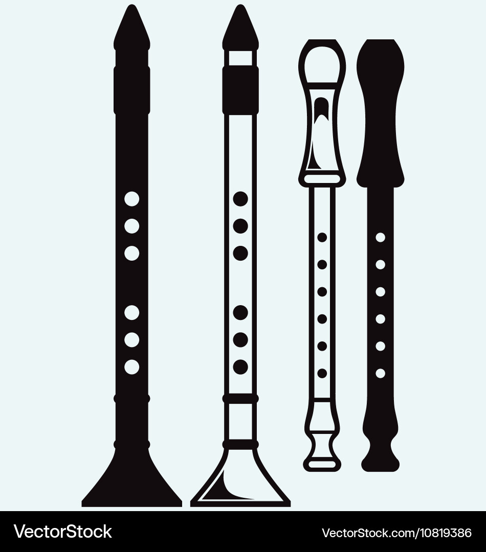Wooden soprano flute Royalty Free Vector Image