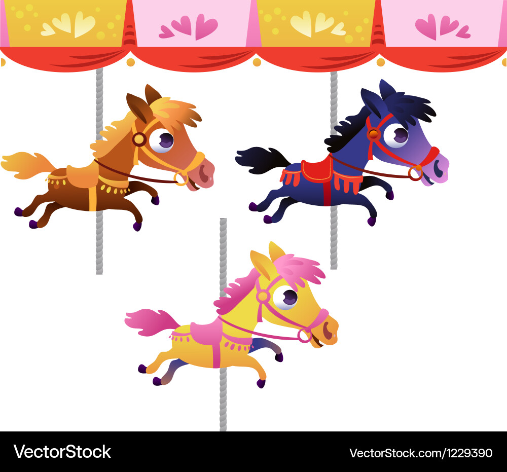 Cartoon carousel horse Royalty Free Vector Image